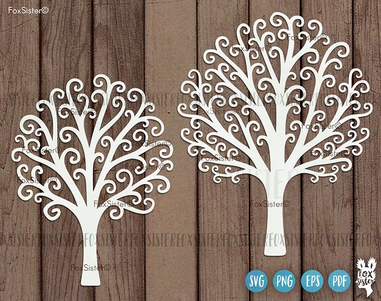 Tree Svg for Cricut and Silhouette, Tree Clipart, Foxsister, Tree ...