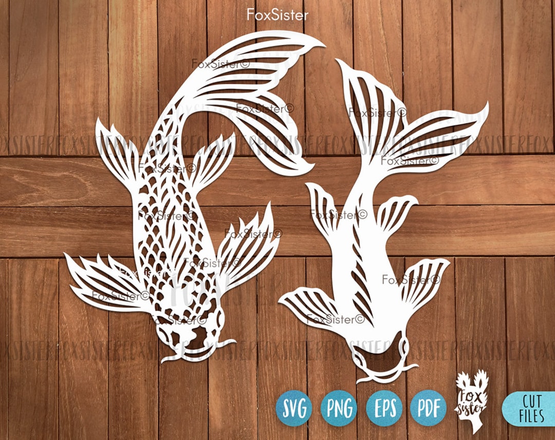 Koi Fish Svg Designs for Cricut Silhouette Glowforge and Other Laser ...