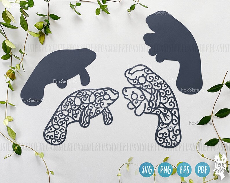 Manatee Svg for Cricut and Silhouette, Animal Svg, Foxsister, Svg Cut ...