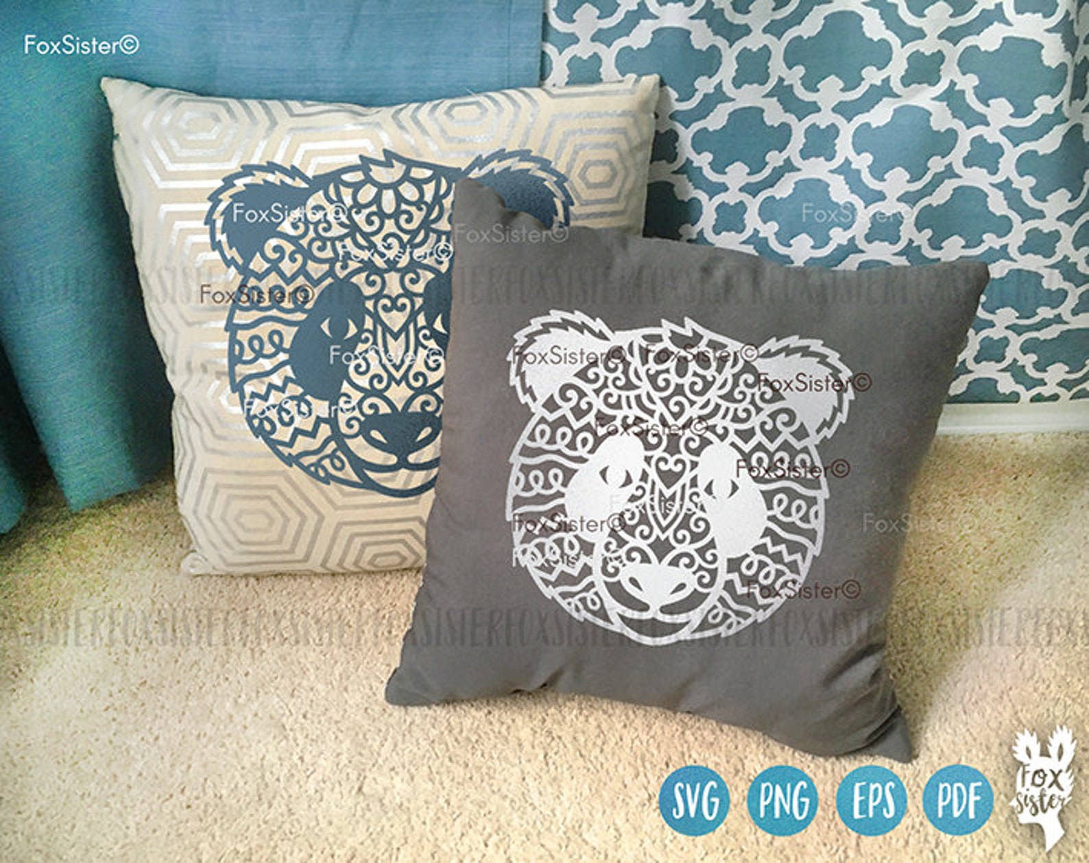 Panda Face Svg Cut File Clipart, Mandala Svg, Cute Panda Templates ...