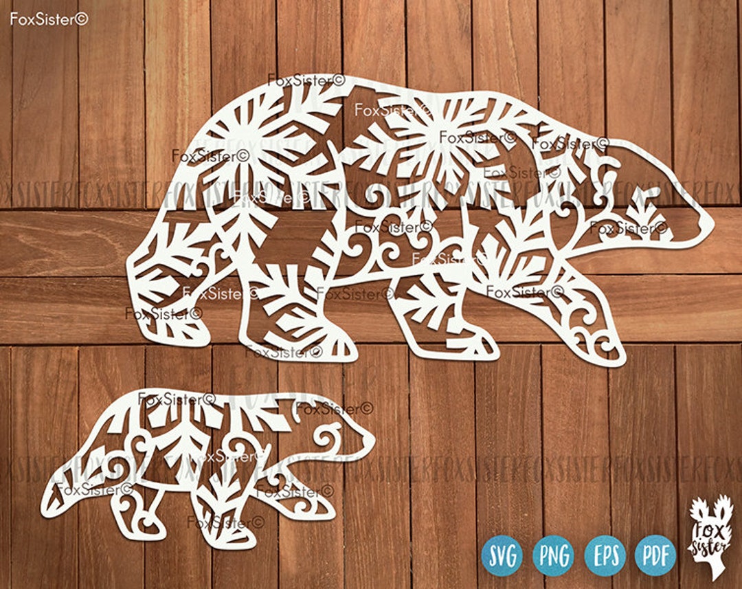 Polar Bears Svg Png Pdf Eps Vector Cut Files, Polar Bear Clipart, Polar ...