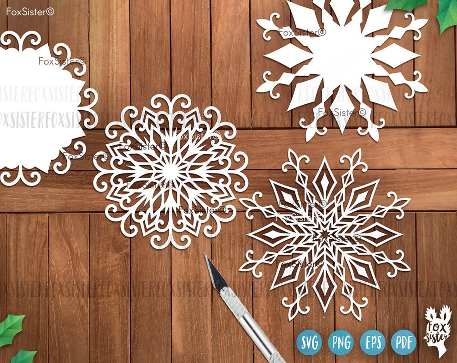 Snowflakes SVG Bundle SET 7 Christmas Svg Bundle Winter Svg - Etsy