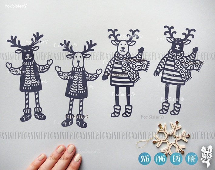 Reindeer Svg Cut File Christmas SVG Deer Cut File Deer Svg - Etsy