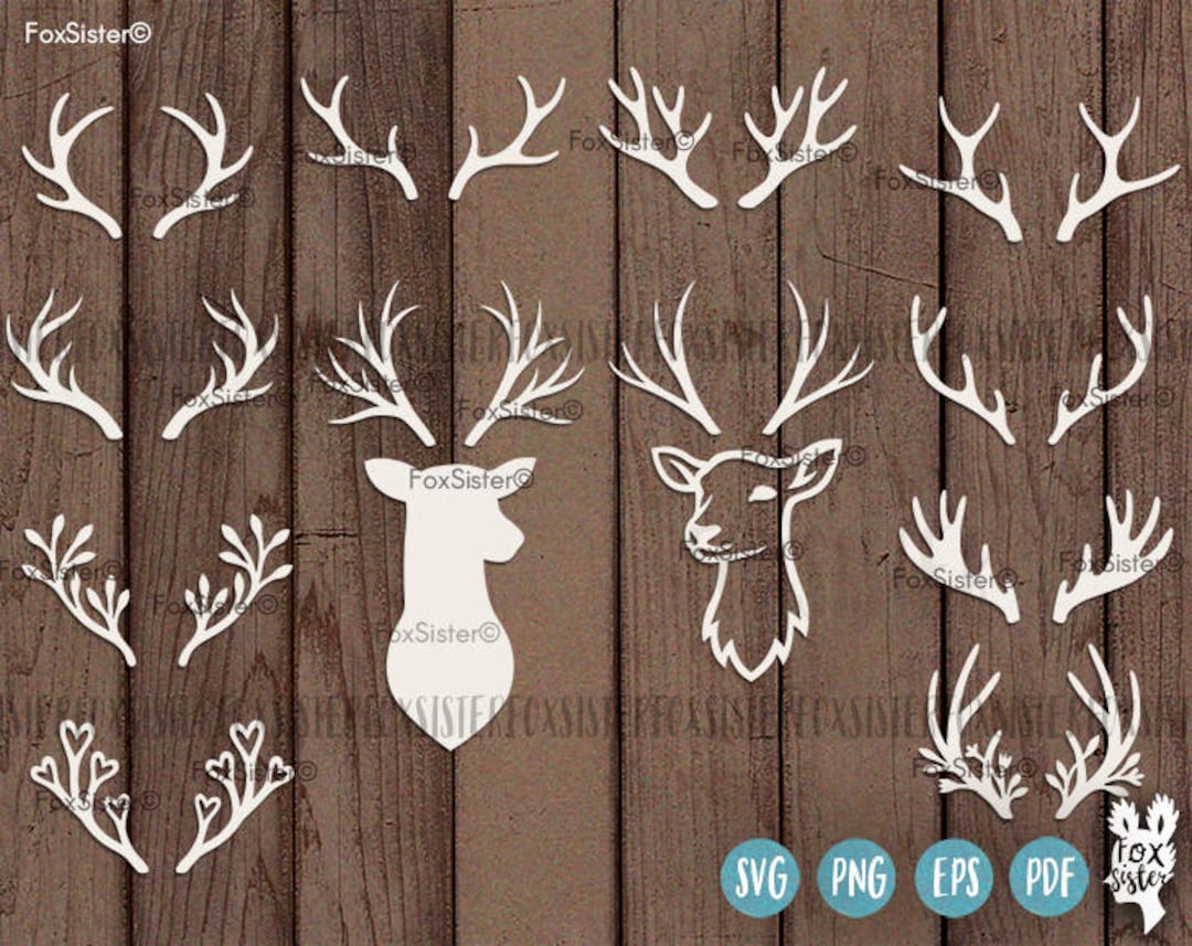 Antlers Svg, Reindeer Svg, SET 2, Deer Svg Papercut Template | Antler ...