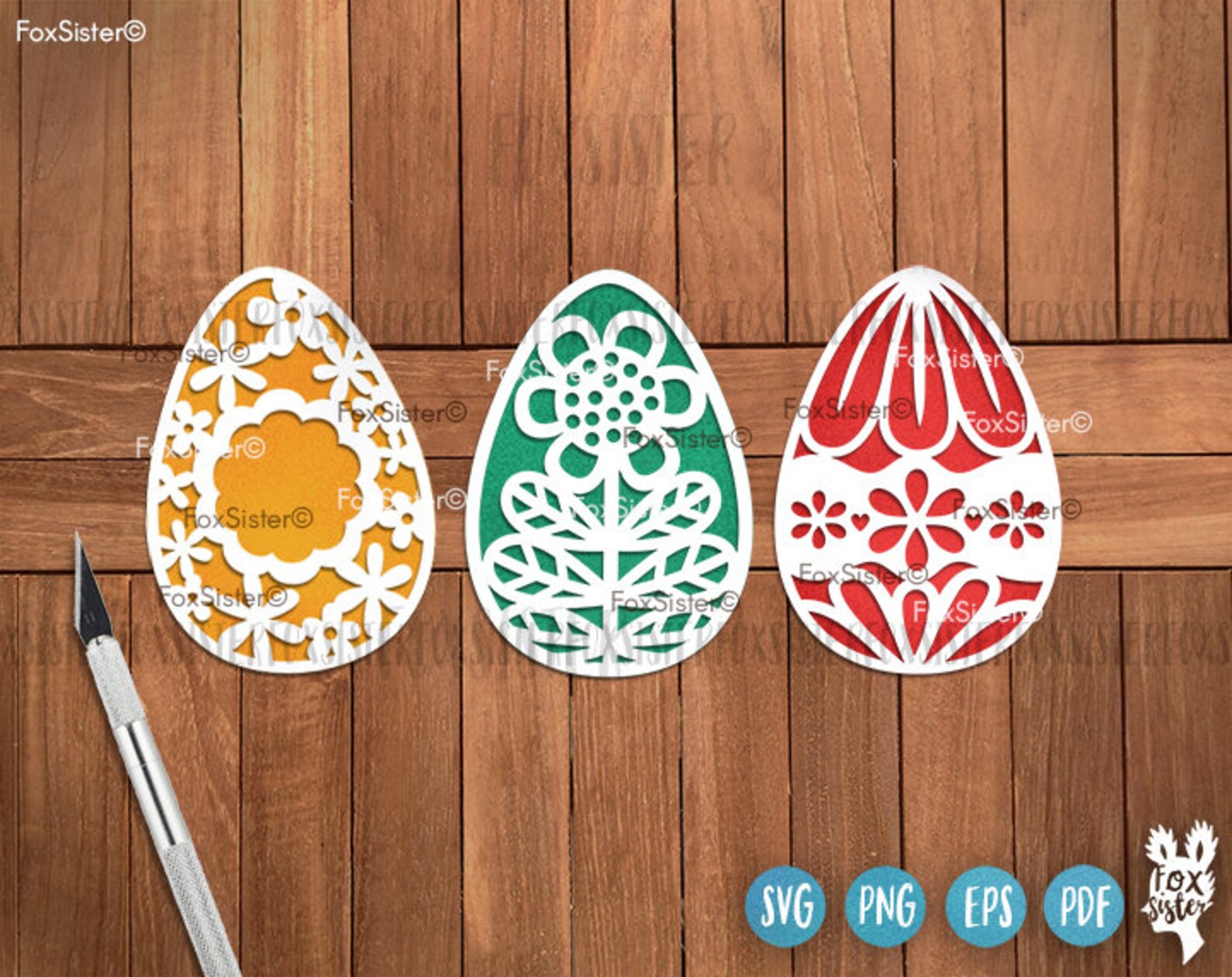 Easter Eggs SVG SET 4 Template Easter Egg Easter Cut File - Etsy