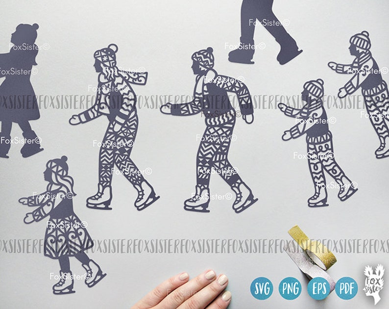 Ice Skaters Svg Cut File, Ice Skating Svg, Figure Skater Svg, Christmas ...