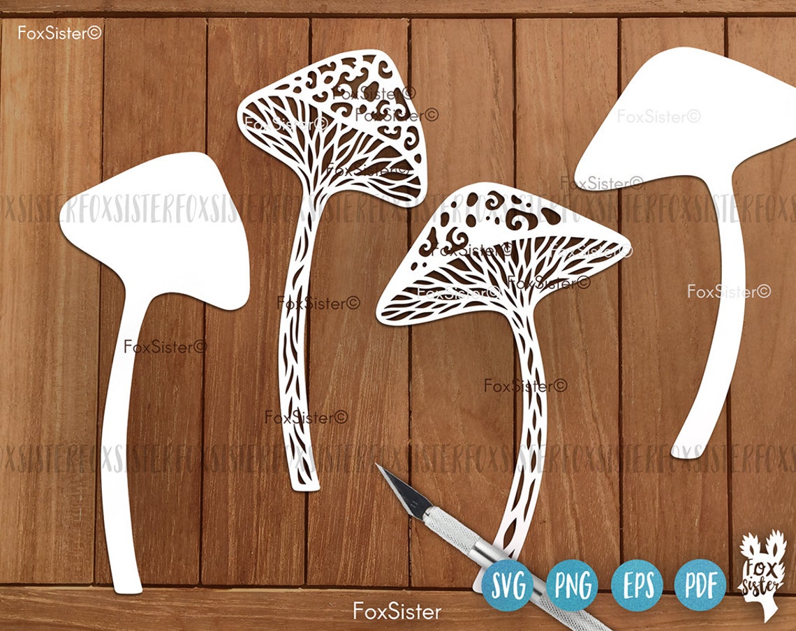 Mushroom Svg Bundle for Cricut, Silhouette and Laser Cutters, Mystical ...