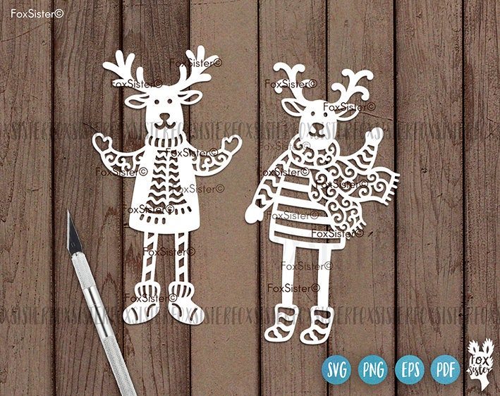 Reindeer Svg Cut File Christmas SVG Deer Cut File Deer Svg - Etsy