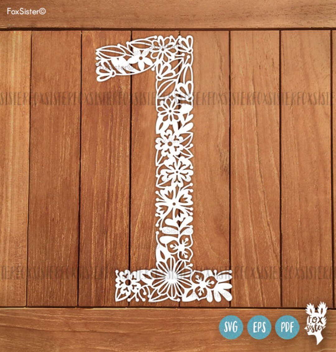 Number 1 One Svg Pdf Papercut Template, Numbers Svg, Number One Svg Cut ...
