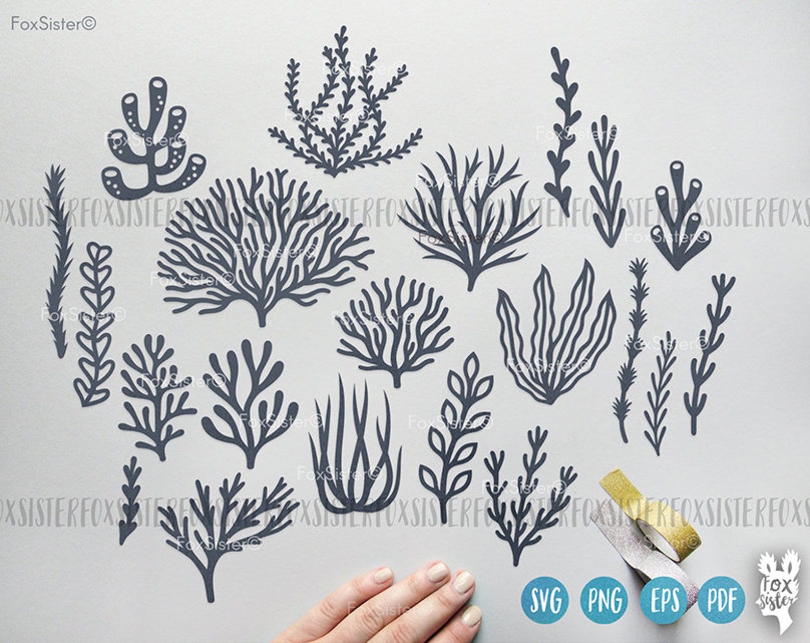 Corals Svg and Seaweed Svg Bundle for Cricut and Silhouette | Etsy