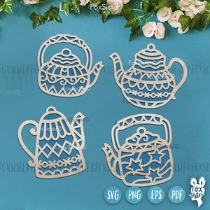 Teapots Svg Bundle Designs for Cricut Silhouette, Glowforge and Other ...