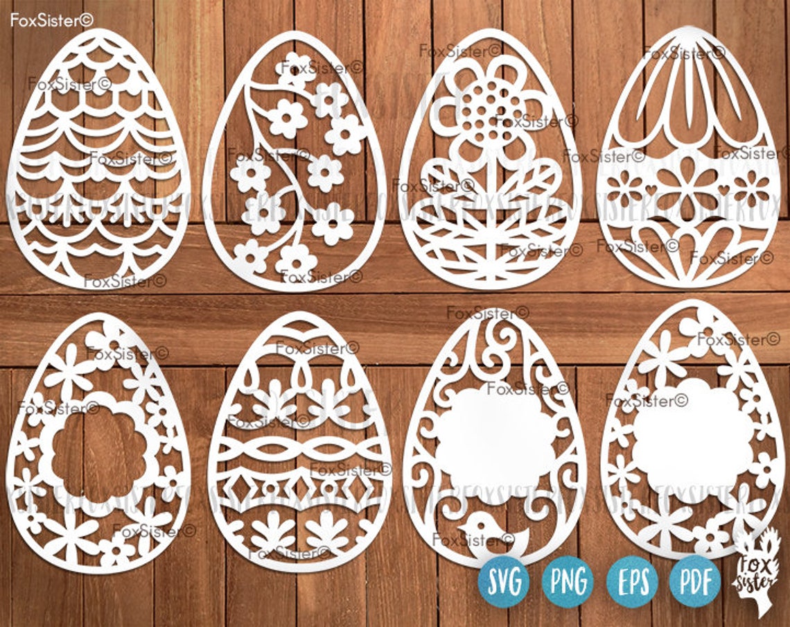 Easter Eggs SVG SET 4 Template Easter Egg Easter Cut File - Etsy