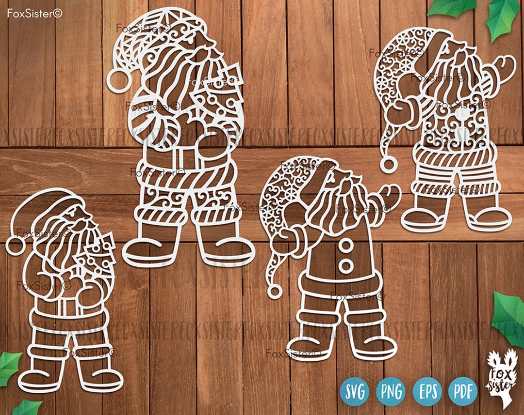 Santa Svg Bundle for Cricut and Silhouette, Christmas Svg Bundle, Santa ...
