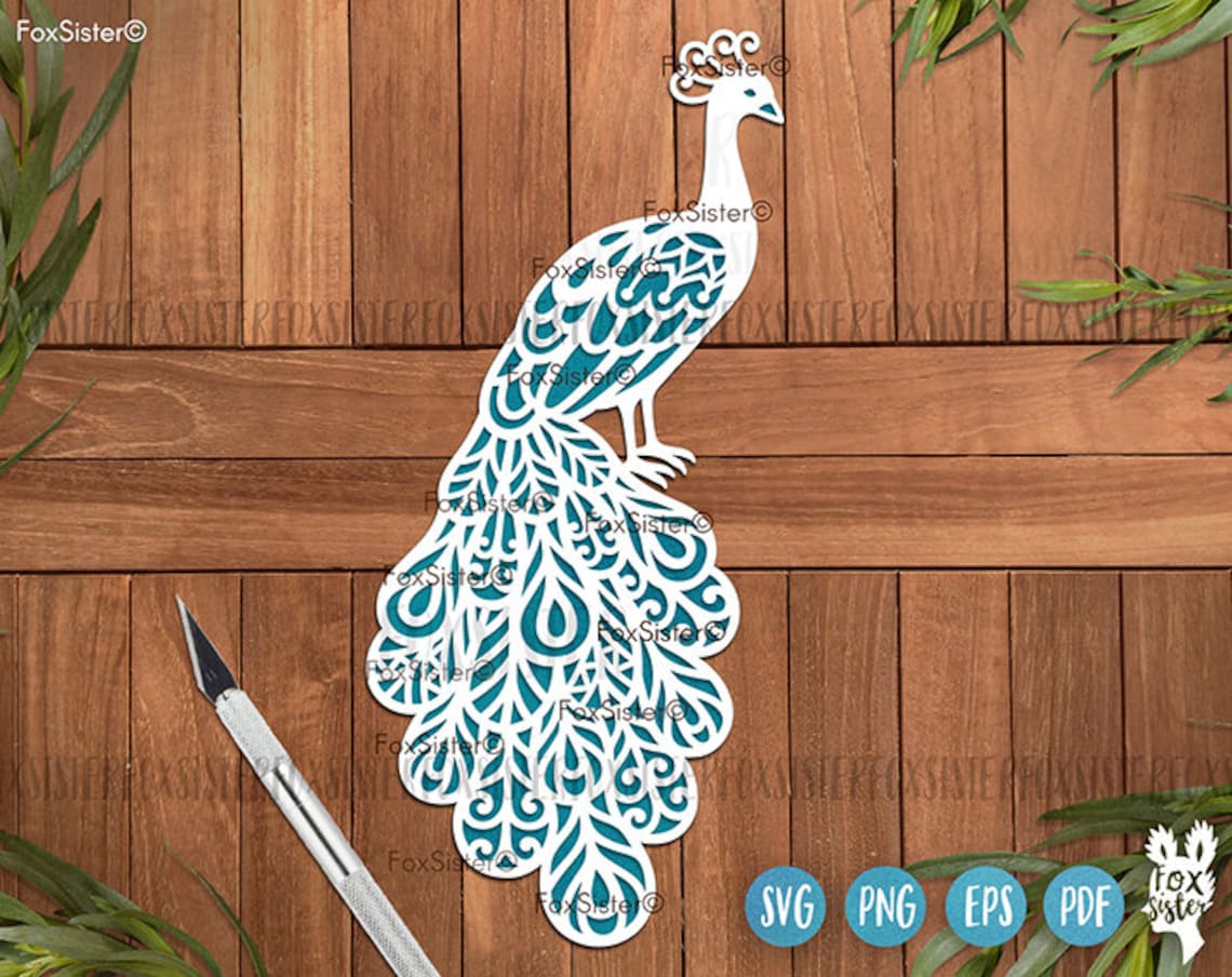Peacock Svg Peacock Vector Cutting File Peacock Clipart - Etsy