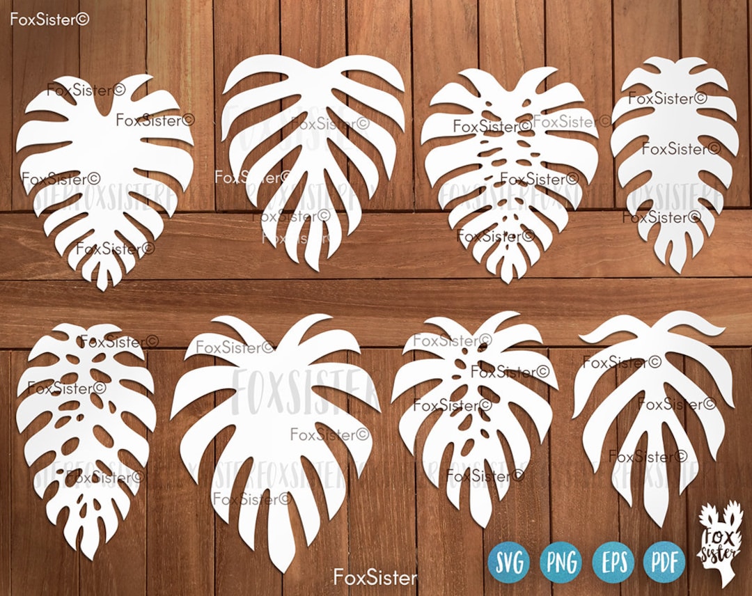 Monstera Leaf Svg Bundle for Cricut and Silhouette, Leaf Svg, Palm Leaf ...