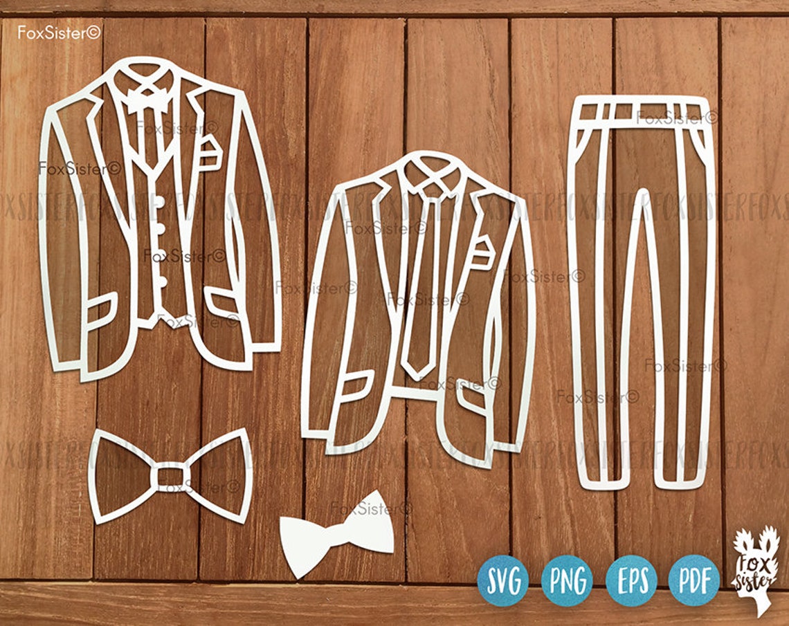 Suit Svg for Cricut and Silhouette, Groom Svg, Wedding Svg, Bride and ...