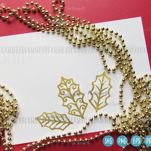Christmas Holly Svg Bundle, Leaves Svg Set 5, Leaf Svg File, Holly ...