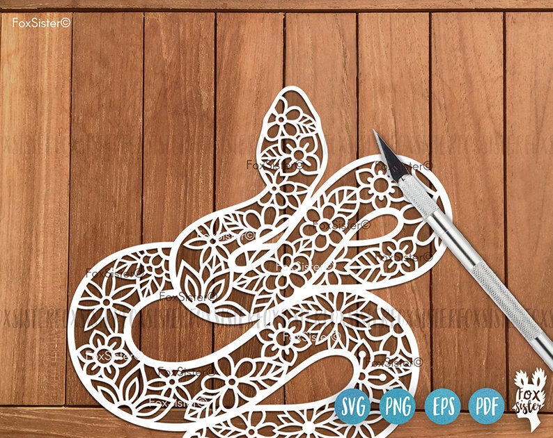Floral Snake Svg Cutting File for Cricut and Silhouette Snake - Etsy