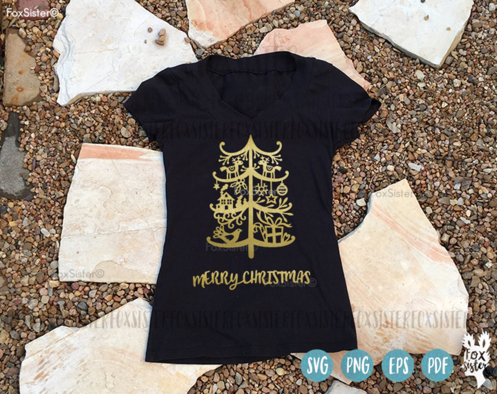Christmas Tree Svg Reindeer Svg Merry Christmas Cut Files - Etsy