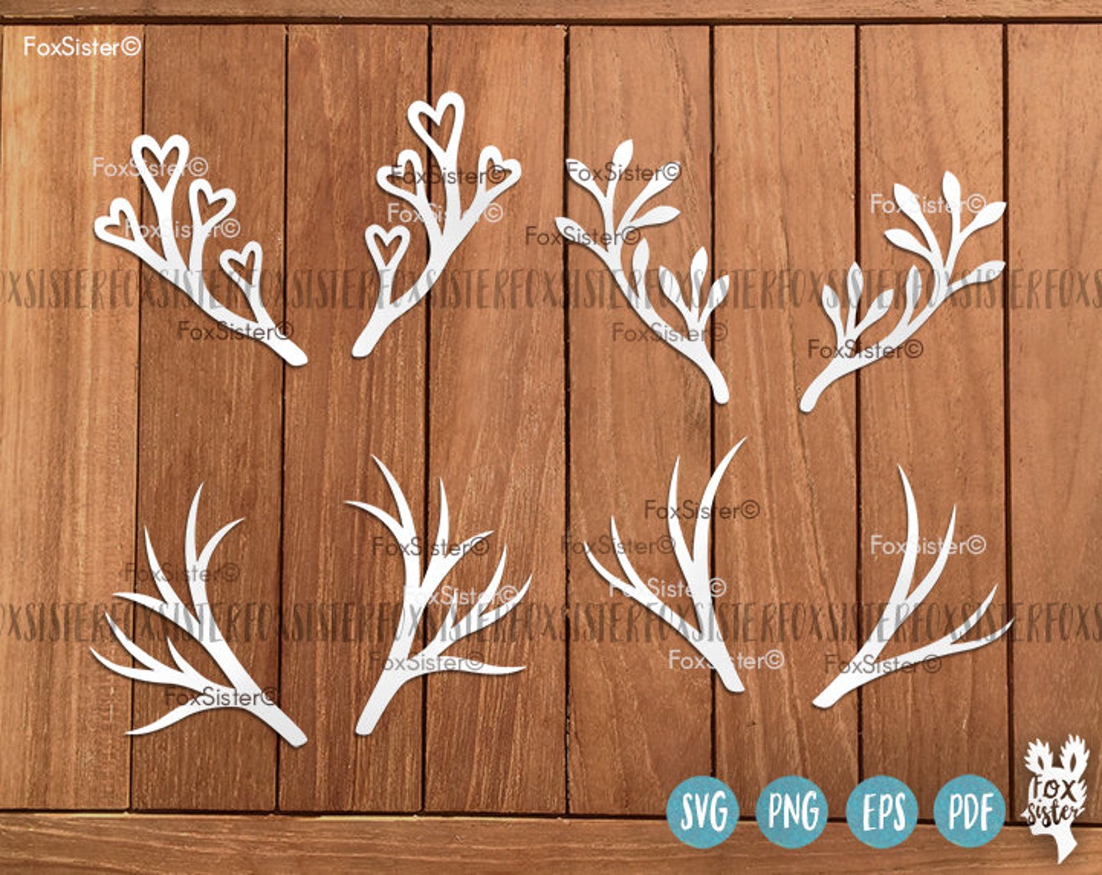 Antlers svg Reindeer svg SET 2 Deer svg Papercut Template | Etsy