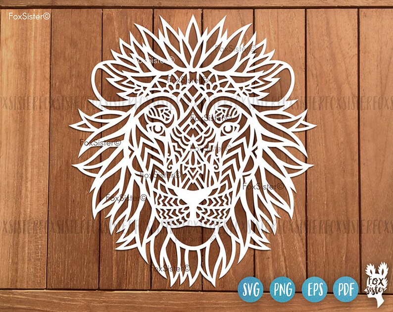 Lion Svg Cut File Design, Lion Head Svg, Mandala Animal Svg, Big Cat ...