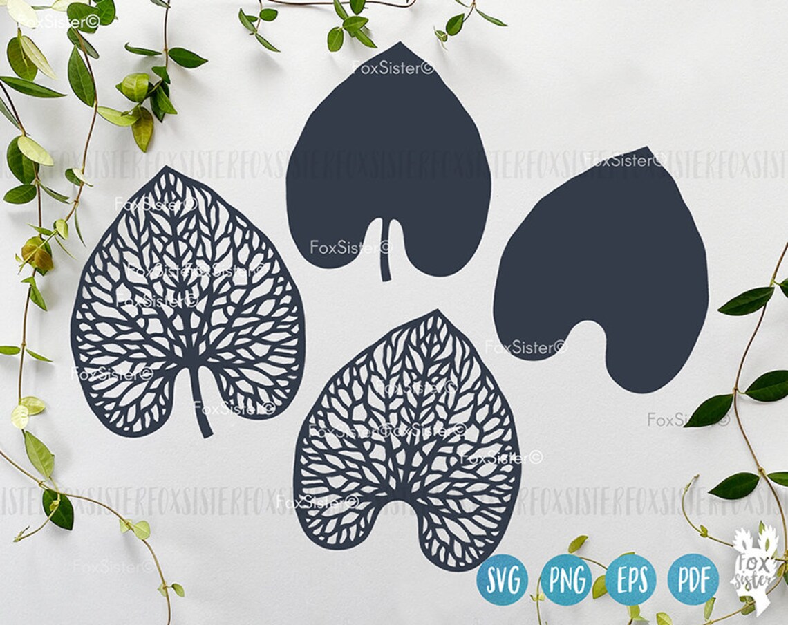 Big Leaves Svg for Cricut and Silhouette, Leaf Svg, Nature Svg, Leaves ...