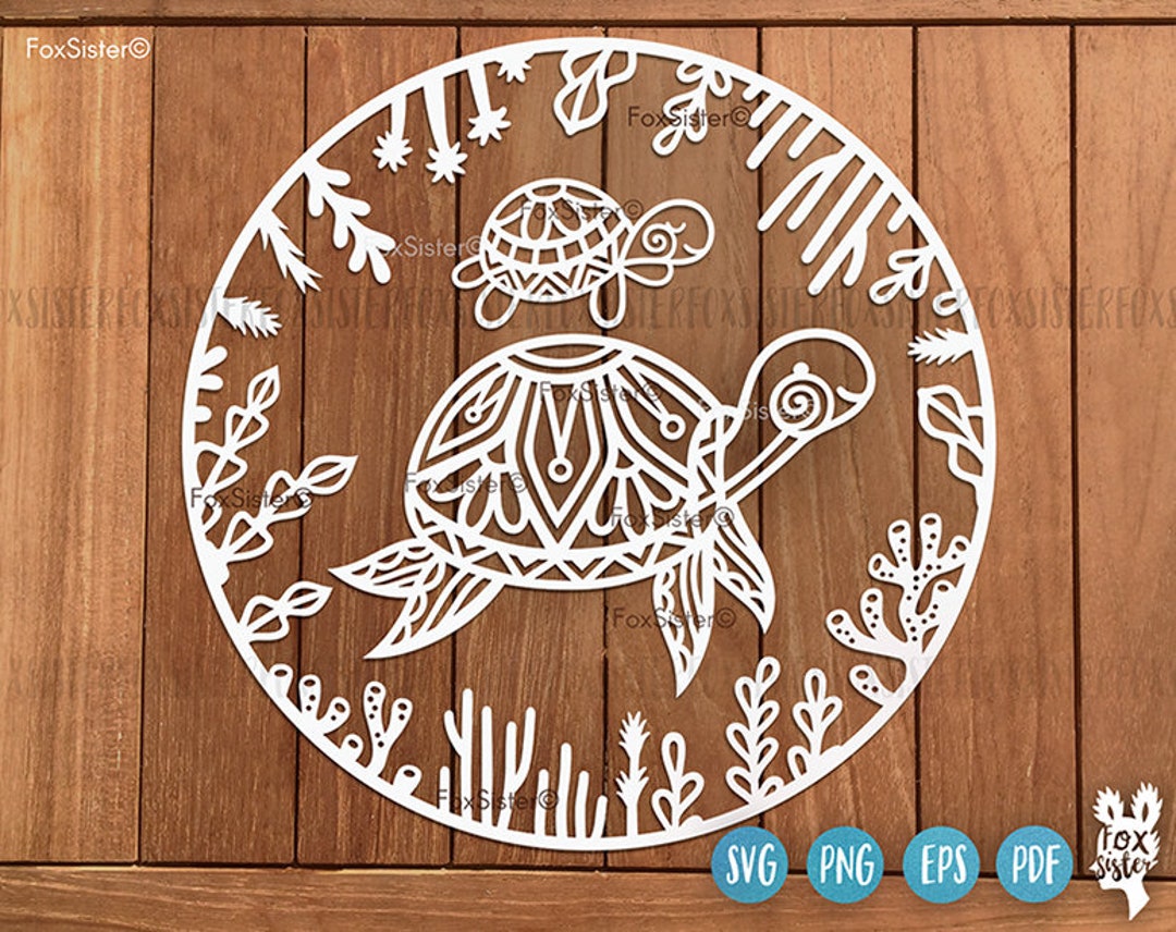 Mama and Baby Turtles Svg for Cricut Silhouette, Sea Turtle Svg ...