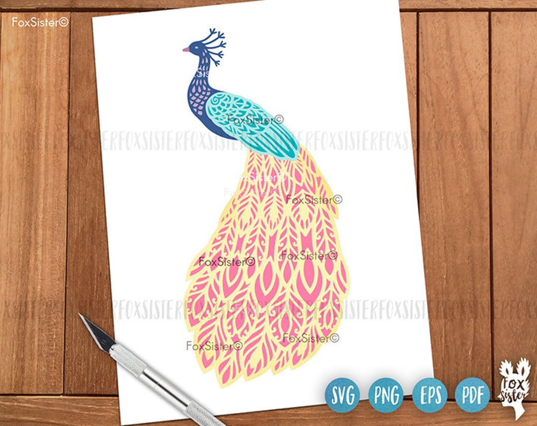 Peacock Svg Detailed Cutting Design, Peacock Clipart Svg Template ...
