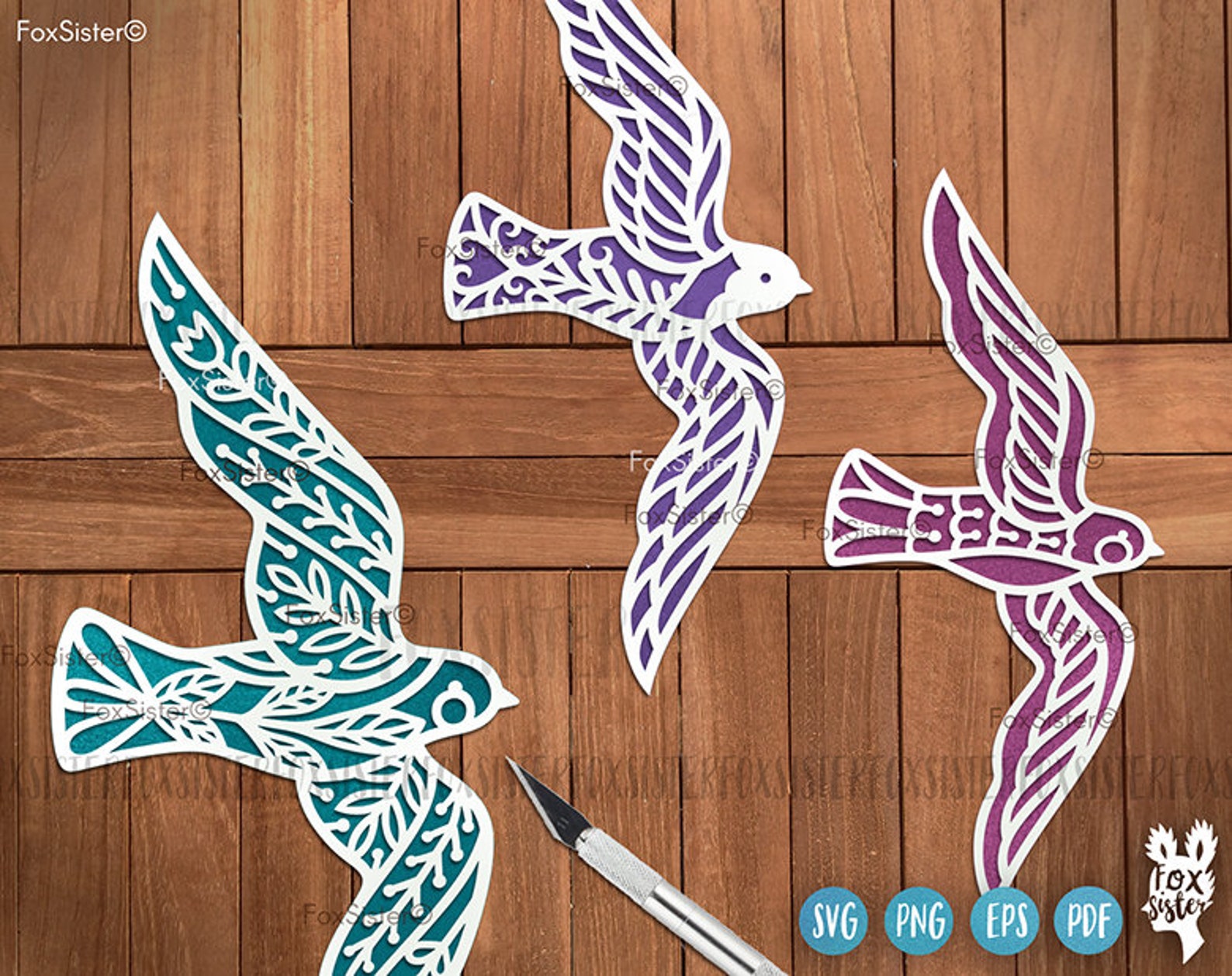 Bird Svg for Cricut and Silhouette, Birds Svg, Foxsister, Animal Svg ...