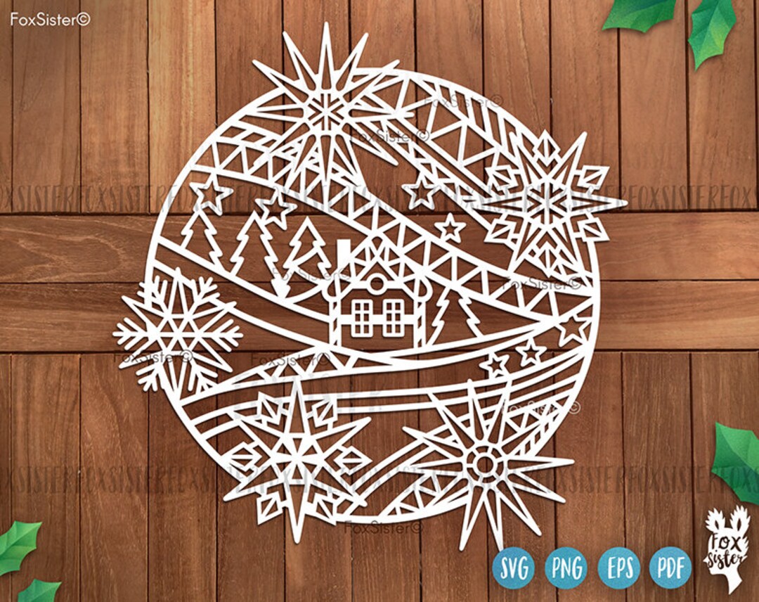 Winter House Svg for Cricut and Silhouette, Christmas Svg, Home Svg ...