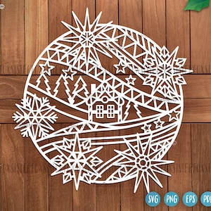 Winter House Svg for Cricut and Silhouette, Christmas Svg, Home Svg ...
