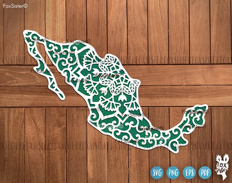 Mexico Mandala Map Svg Vector File Detailed Design With | Etsy