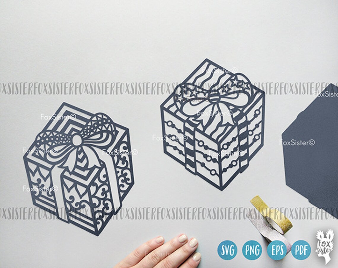 Christmas Gift Svg Png Pdf Eps Vector Cut Files Gift Clipart | Etsy