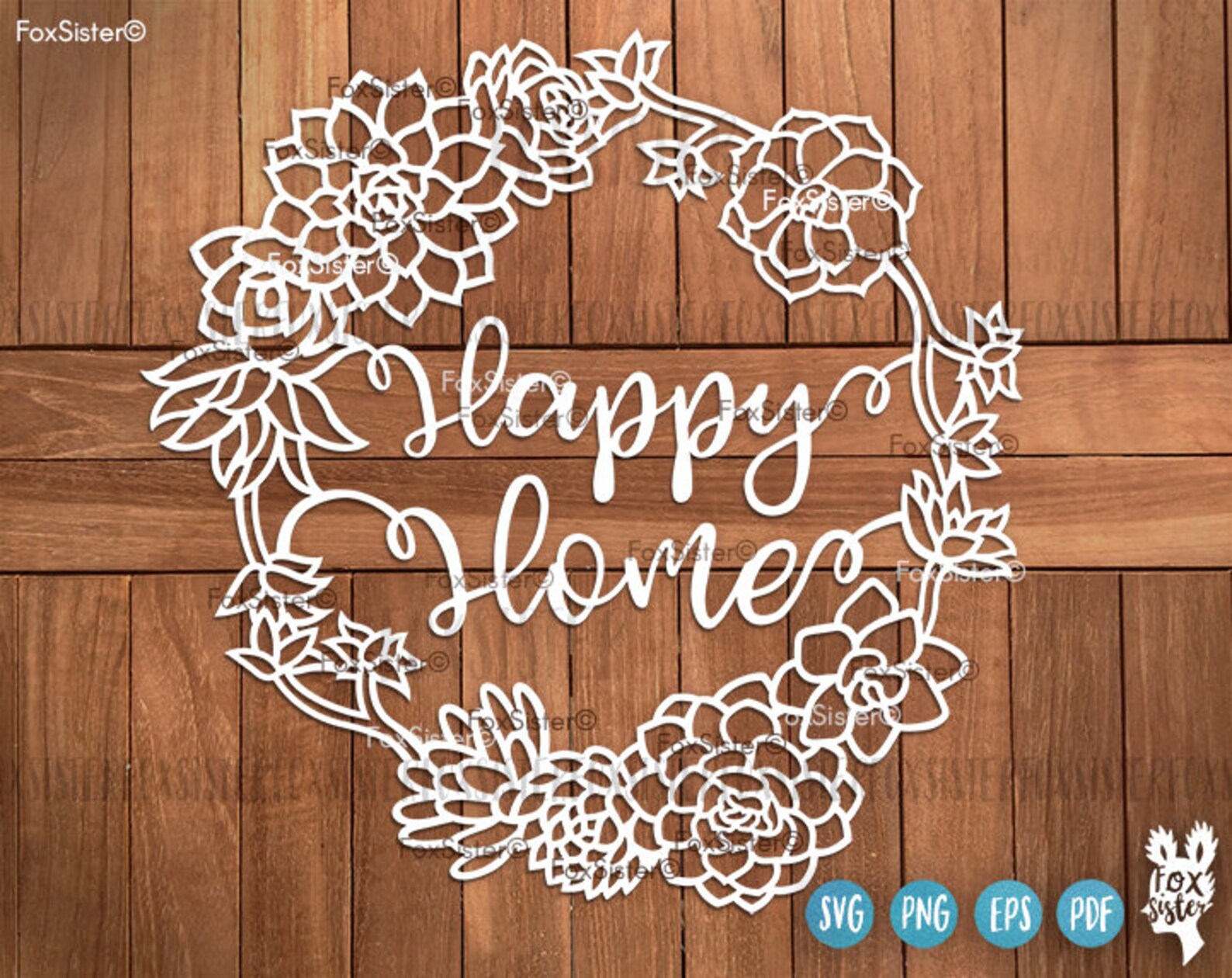 Happy Home Svg Template Succulents Svg Housewarming Papercut - Etsy