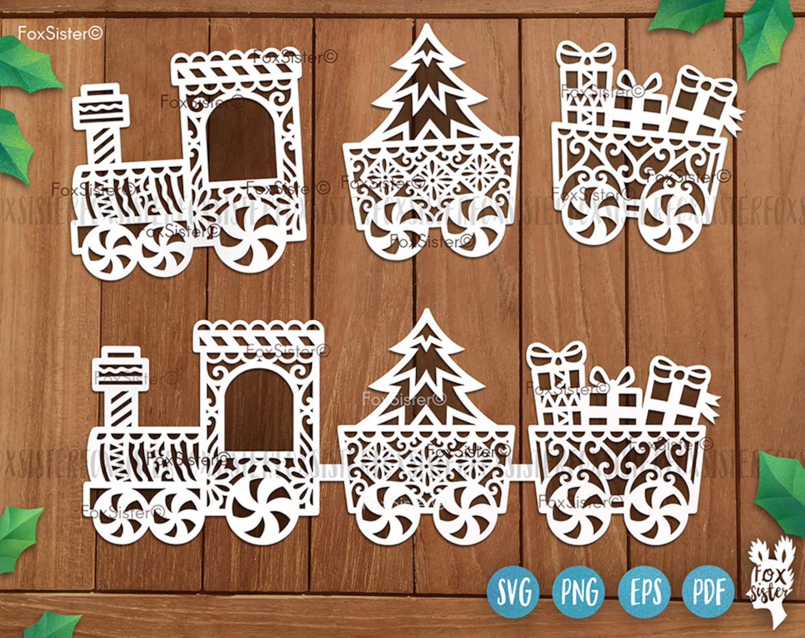 Train Set Svg Bundle, Christmas Toy Svg, Christmas Tree Ornament Svg ...