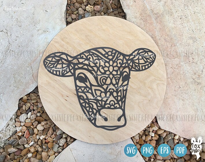 Cow Svg Cut File Vector Clip Art, Mandala Animal Svg Design, Cute Cow ...
