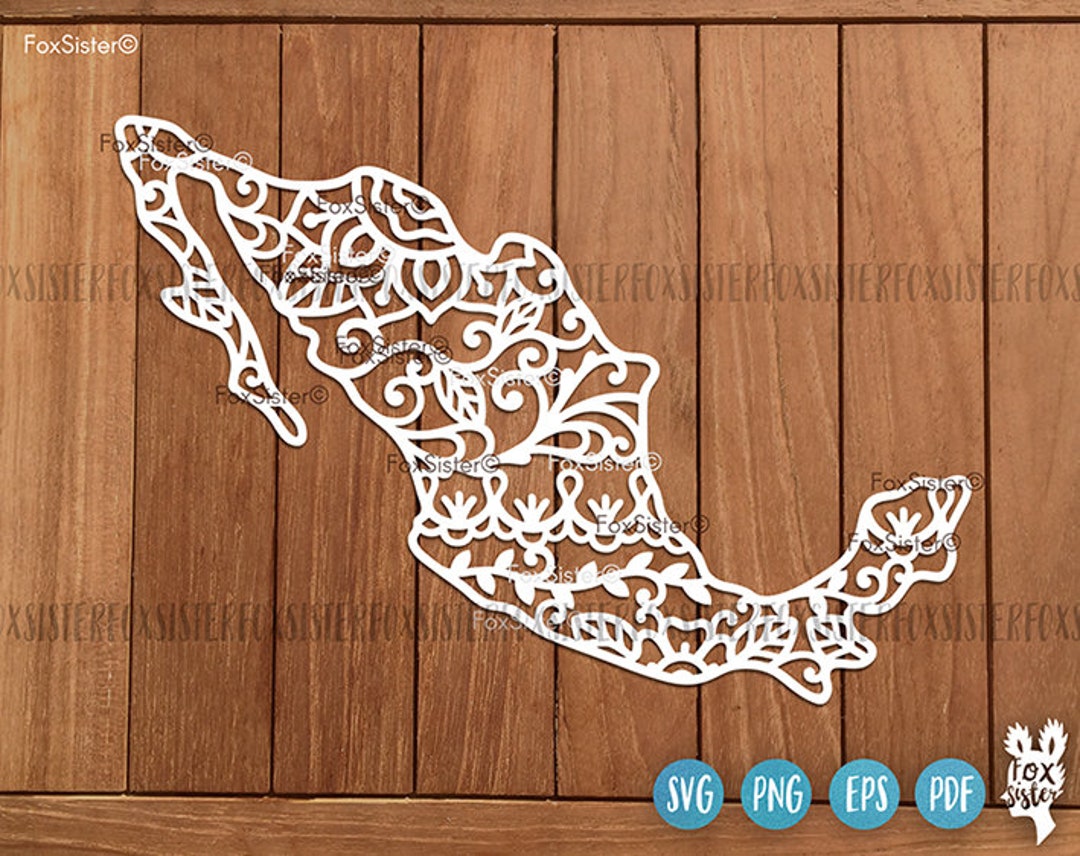 Mexico Map Svg Vector File Detailed Design With Silhouette File, Mexico ...
