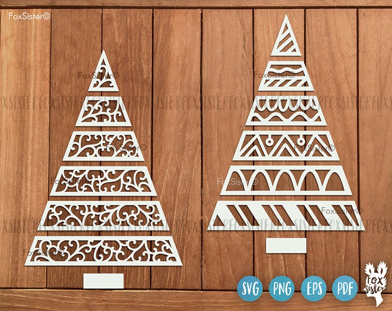 2 Christmas Trees Svg Bundle for Cricut and Silhouette - Etsy