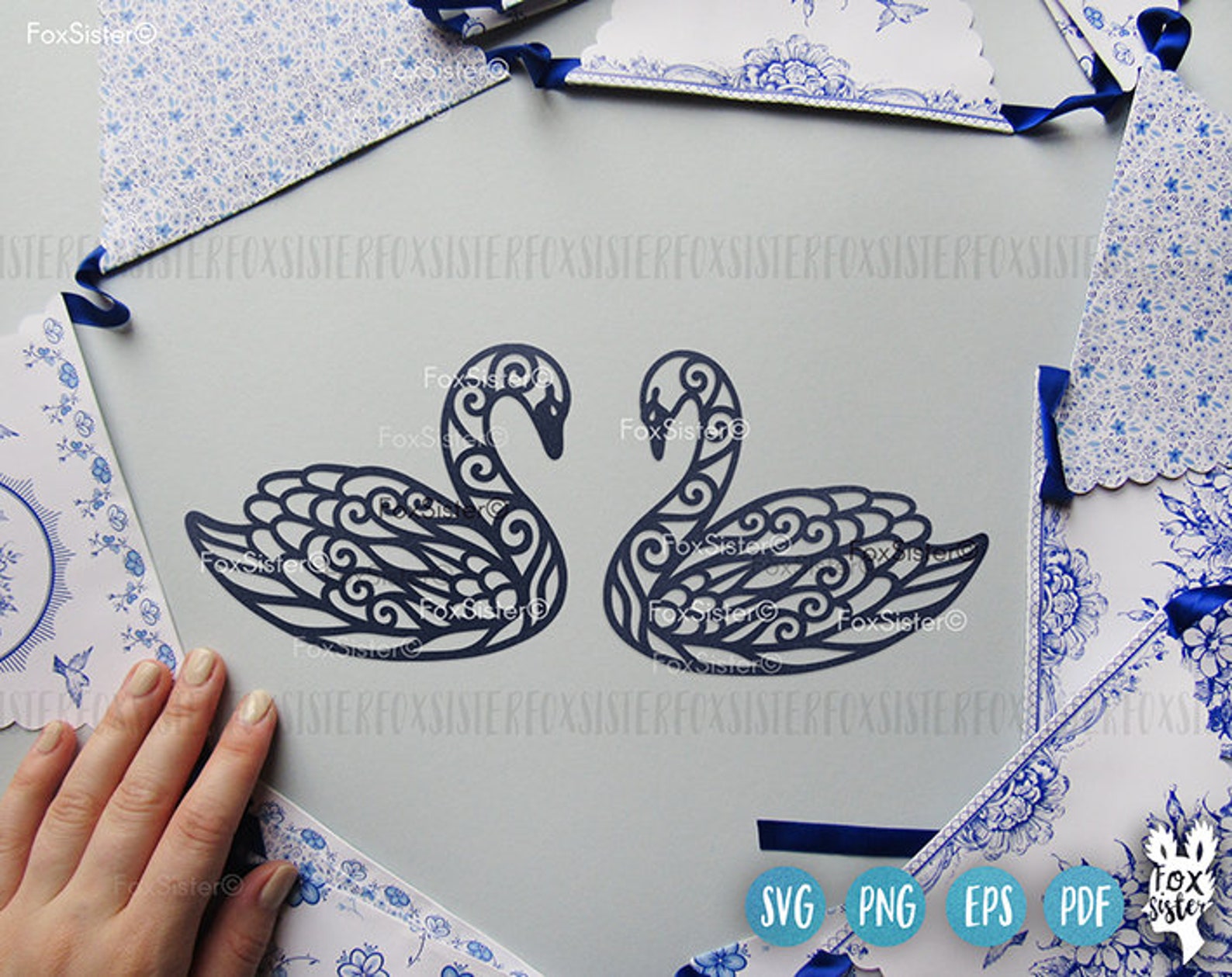 Swans Svg Vector Cut File Clipart, Swan Cut File, Engagement Svg ...