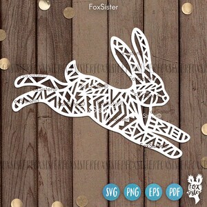 Bunny Svg Geometric Design for Cricut Silhouette, Glowforge and Other ...