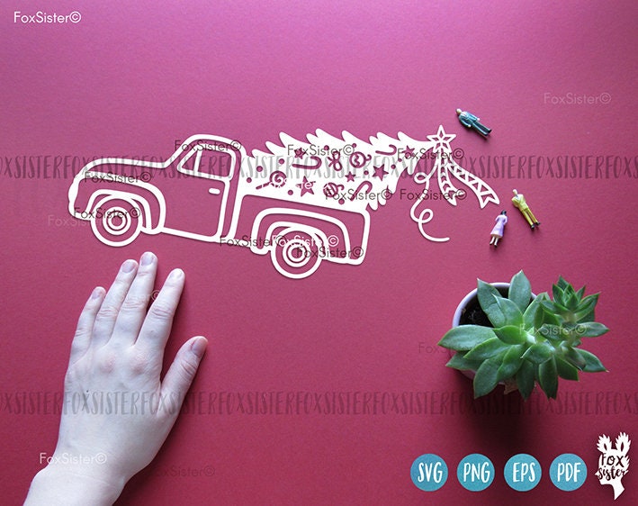 Merry Christmas Vintage Holiday Truck Svg Cutting File, Christmas Svg ...