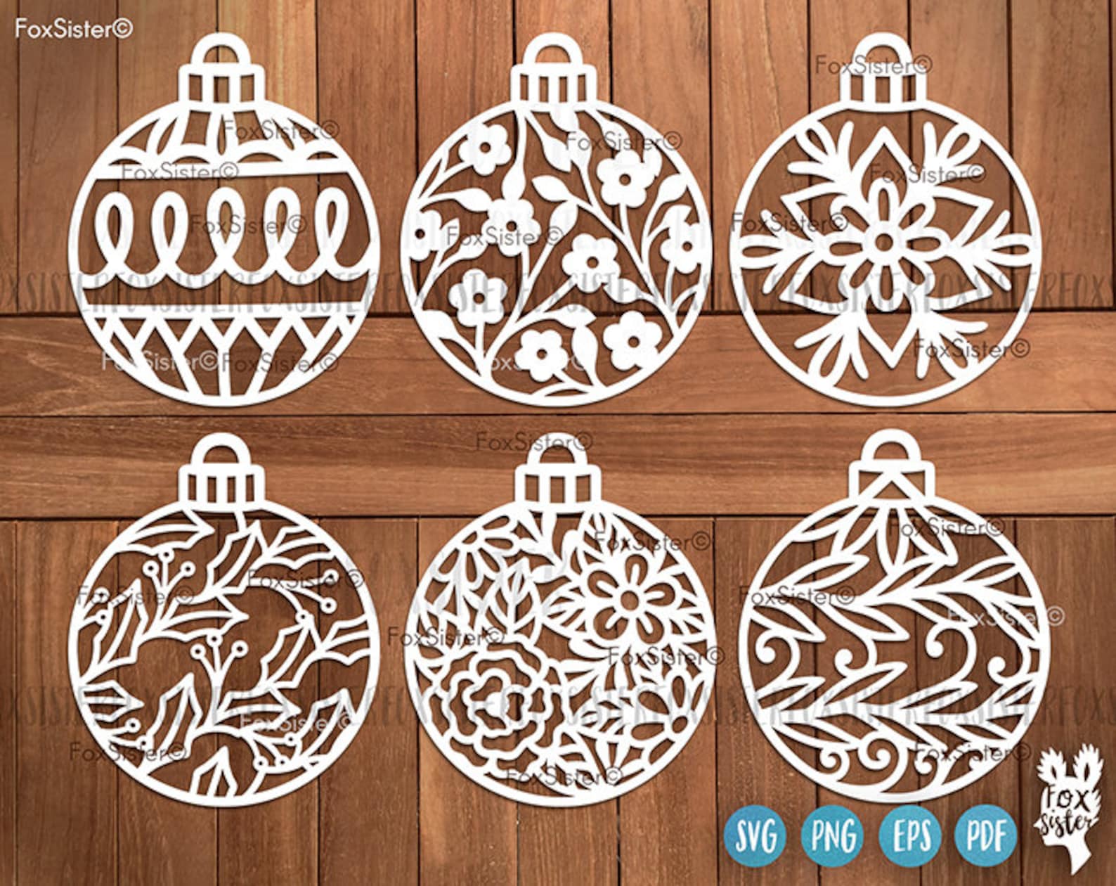 Christmas Baubles SVG Bundle SET 8 Christmas Svg Bundle - Etsy UK