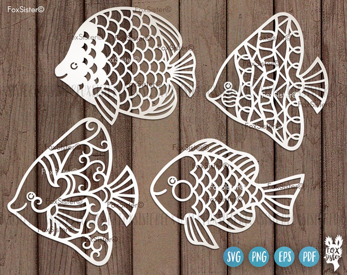 Cute Fish Svg Cutting Files for Cricut and Silhouette Set1 | Etsy UK