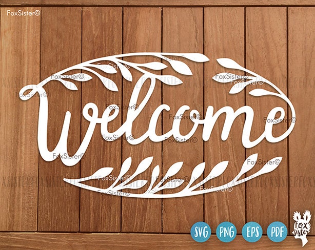 Welcome Sign Svg Welcome Cut File Welcome Clipart Front | Etsy UK