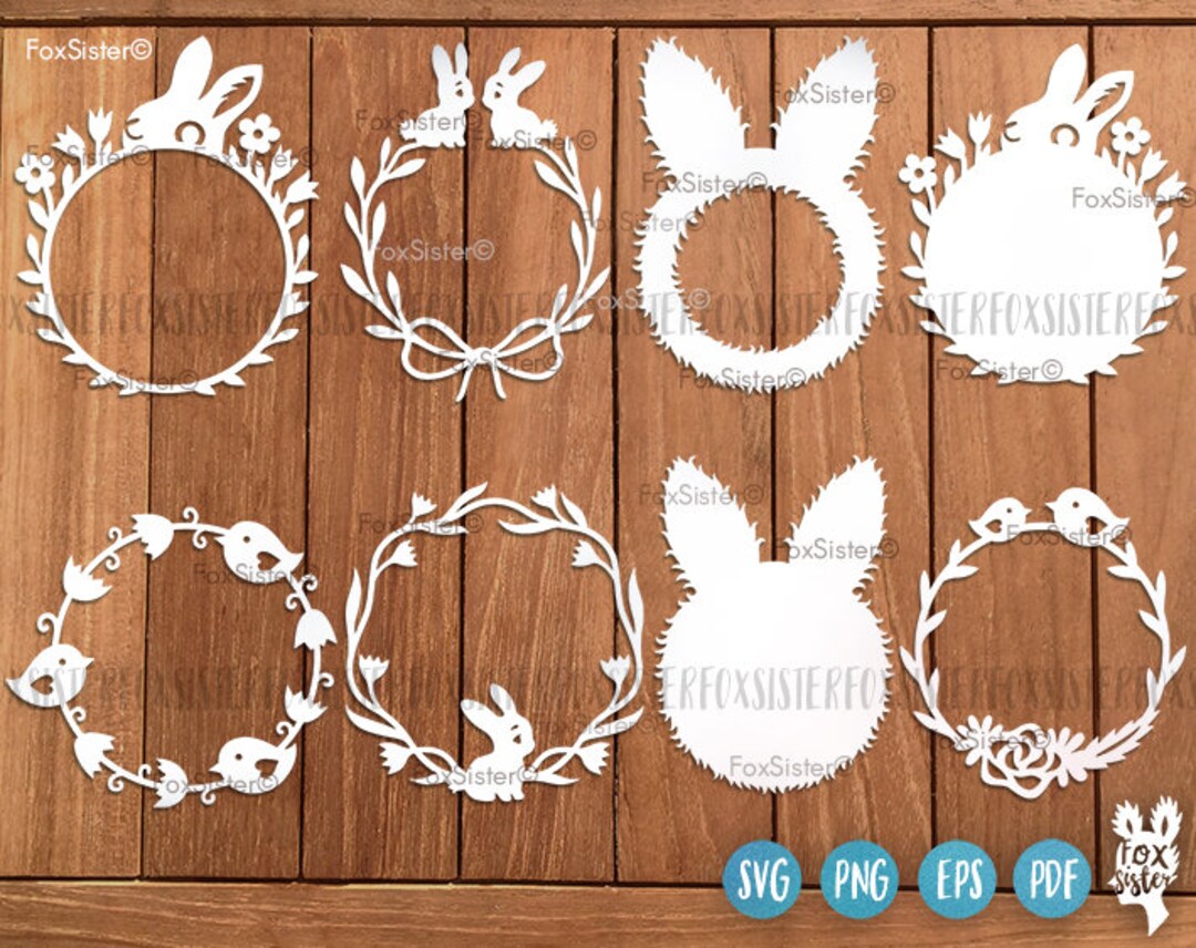 Easter Svg, Easter Monogram Wreath Svg, Wreath Svg, Monogram Frame Svg ...