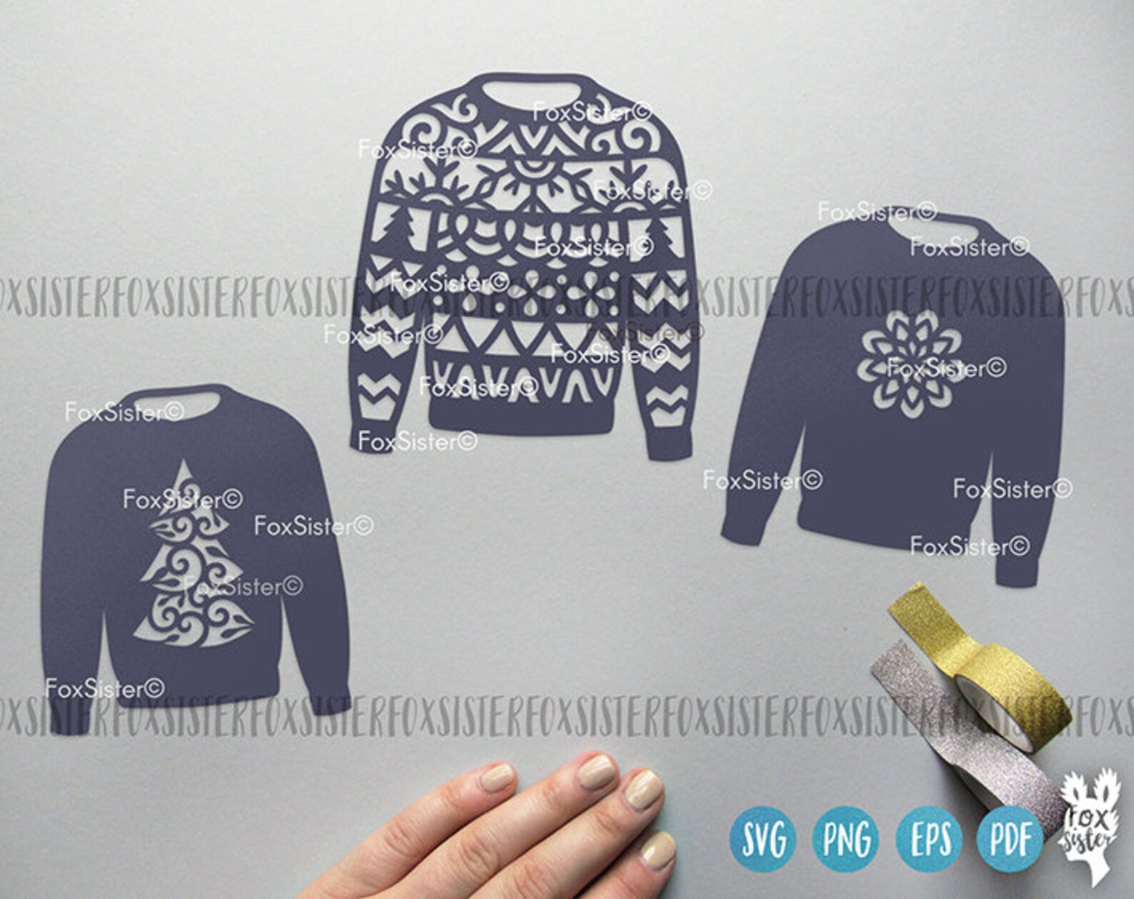 Christmas Sweater Svg Bundle Christmas Tree Snowflake Svg | Etsy
