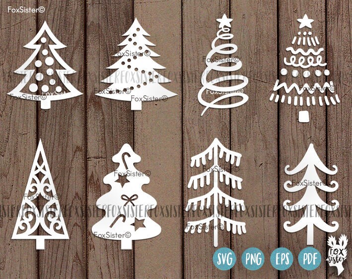 Art & Collectibles Clip Art christmas tree paper cut template cricut ...