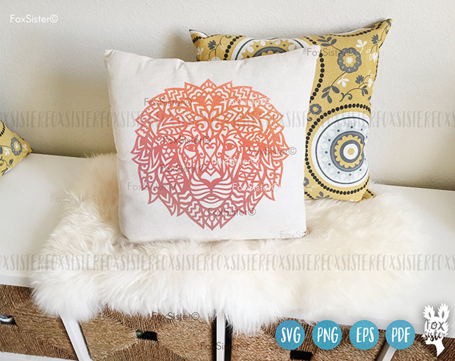 Mandala Lion Head Svg Vector Cut File Template Africa Svg - Etsy