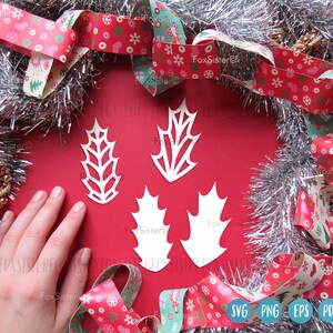 Christmas Holly Svg Bundle for Cricut Silhouette, Leaves Svg Set 26 ...