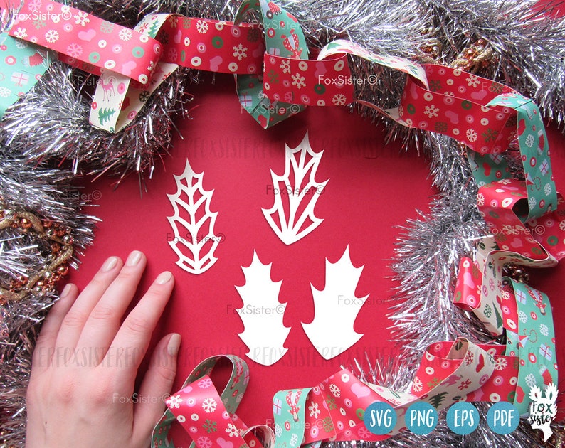 Christmas Holly Svg Bundle for Cricut Silhouette, Leaves Svg Set 26 ...